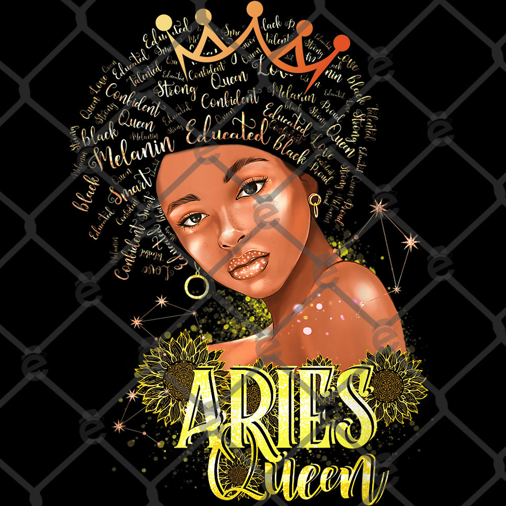 Aries Queen Sunflowers DTF Transfer – dtftransfers247