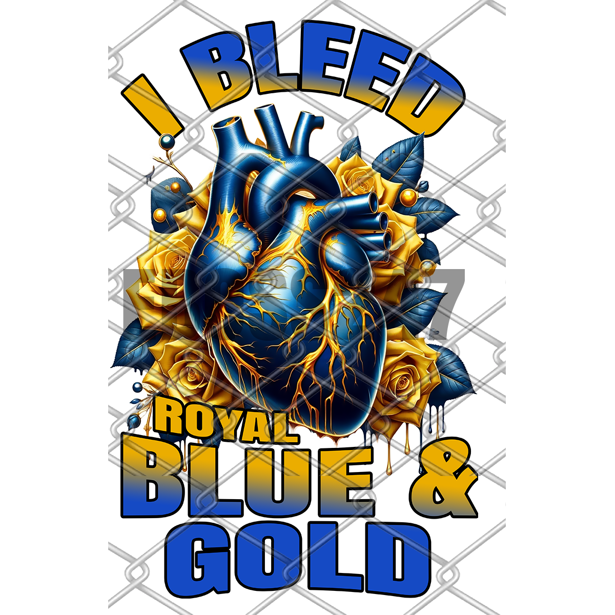 I Bleed Royal Blue and Gold SGRho DTF Transfer – dtftransfers247