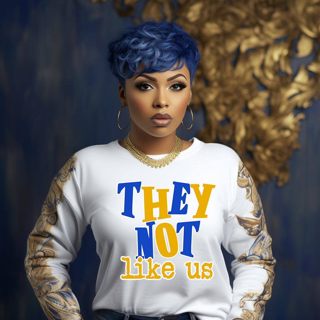 They Not Like Us Gold Royal DTF Transfer – dtftransfers247