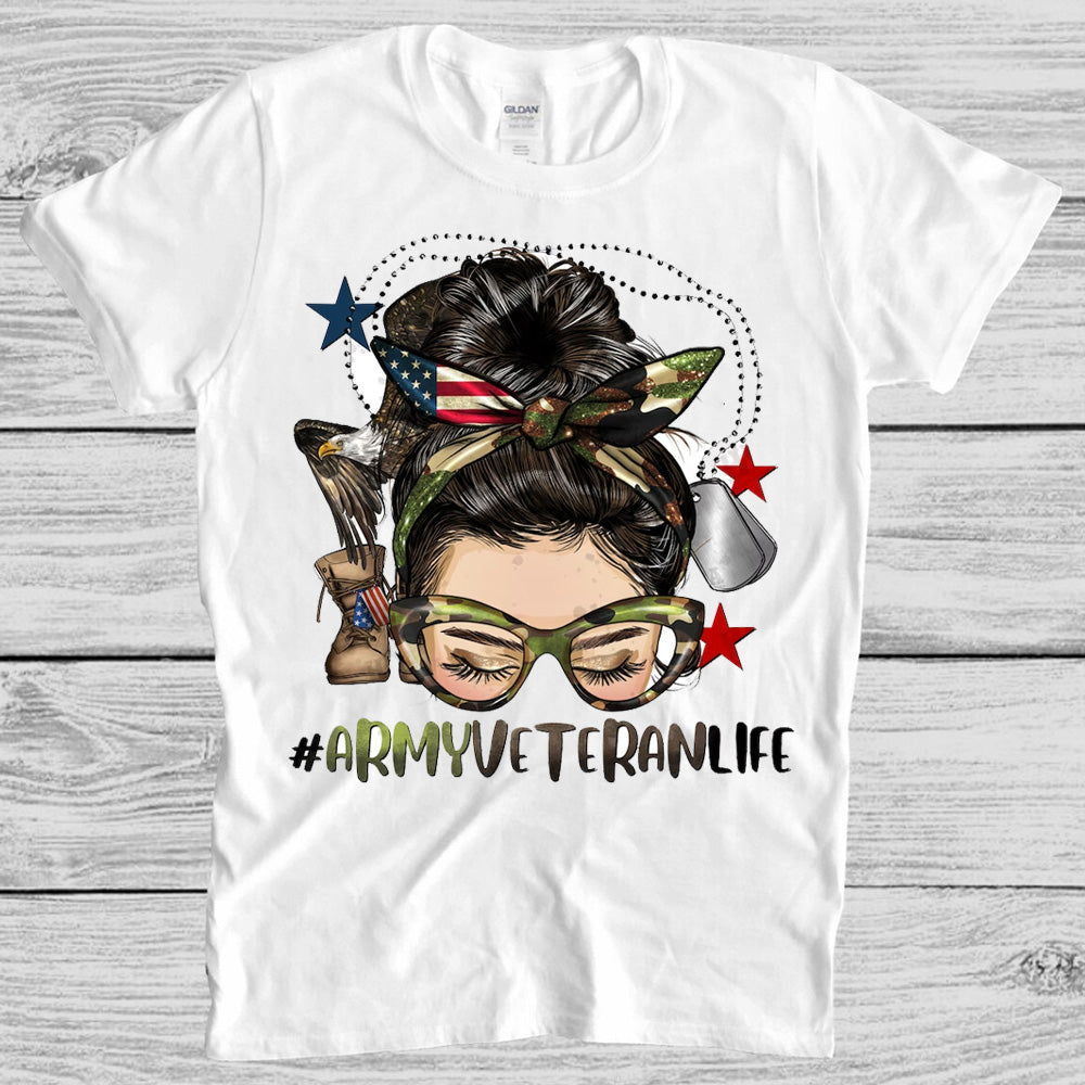 #ArmyVeteranLife Brunette DTF Transfer – dtftransfers247