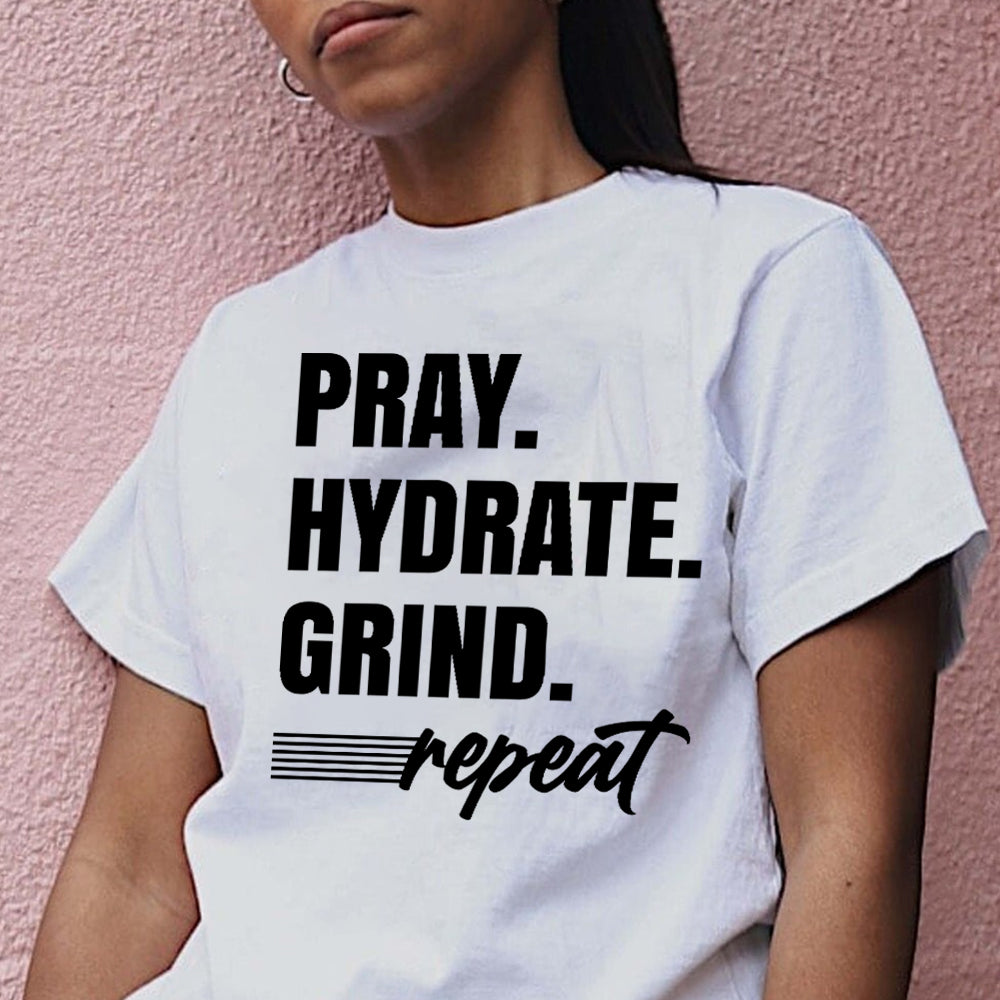 Pray Hydrate Grind Repeat DTF Transfer – dtftransfers247